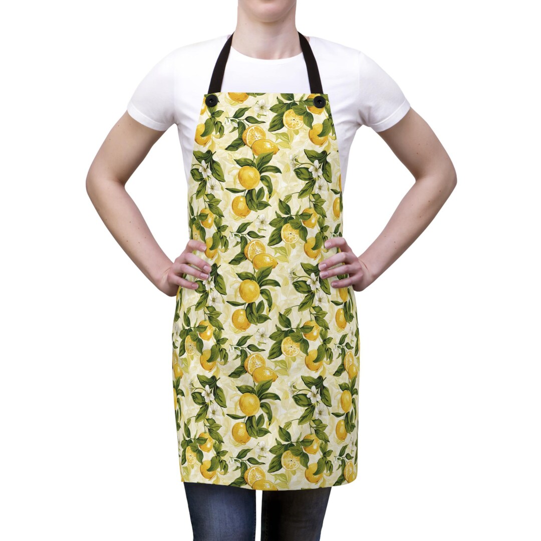 Lemon Chef Apron, Kitchen Pinafore, Abstract Pinafore for Women, Cute ...