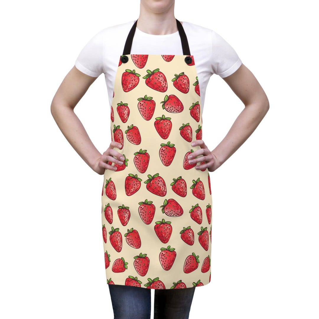 Strawberry Chef Apron, Kitchen Pinafore, Pinafore for Women, Cute ...