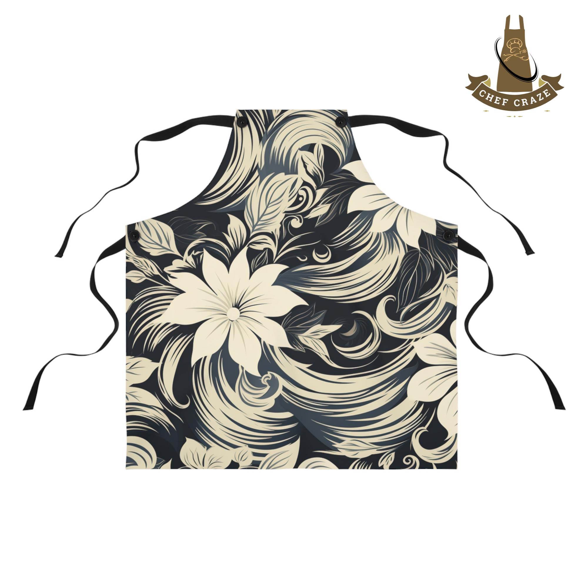 Floral Chef Apron, Kitchen Pinafore, Abstract Pinafore for Women, Cute ...