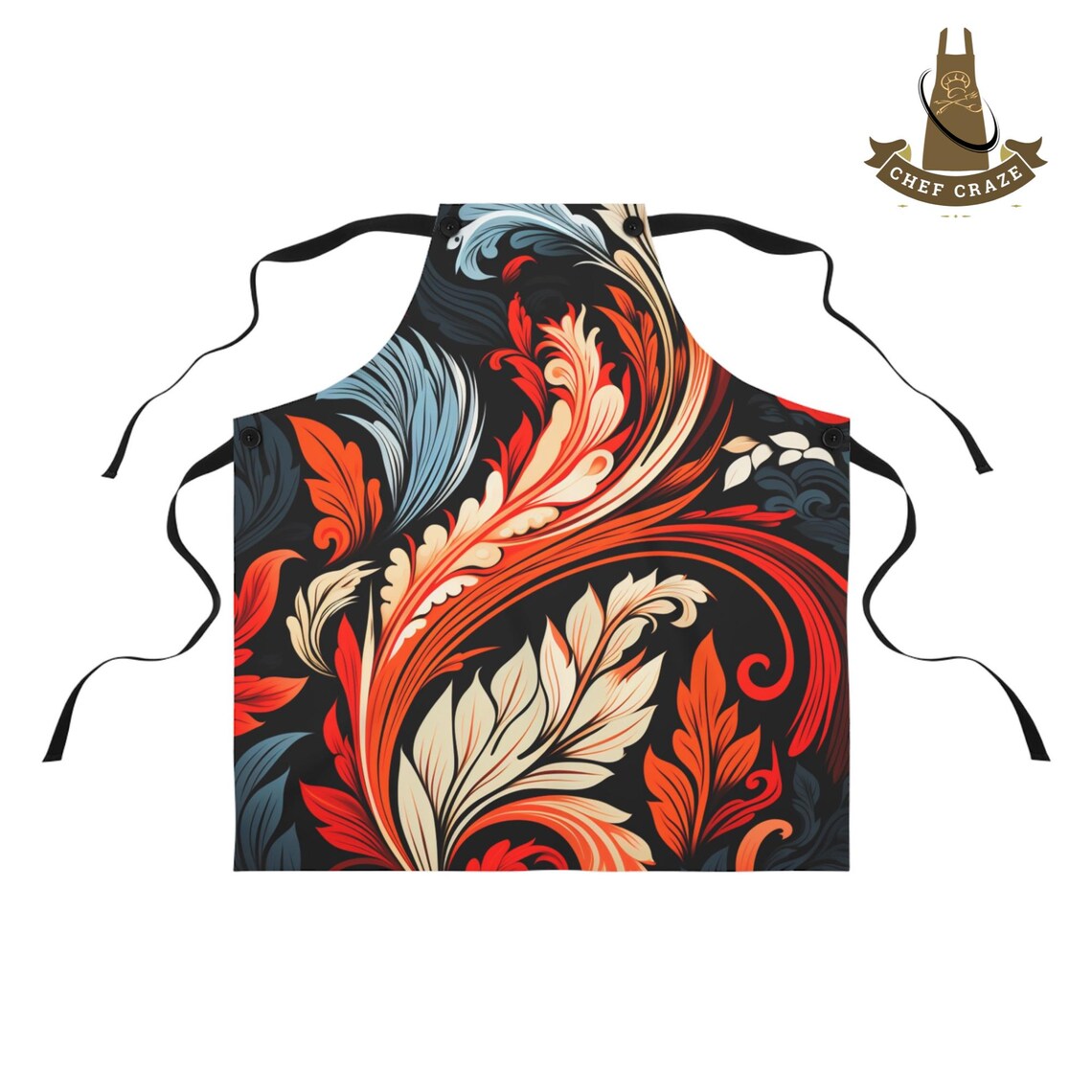 Floral Chef Apron, Kitchen Pinafore, Abstract Pinafore for Women, Cute ...