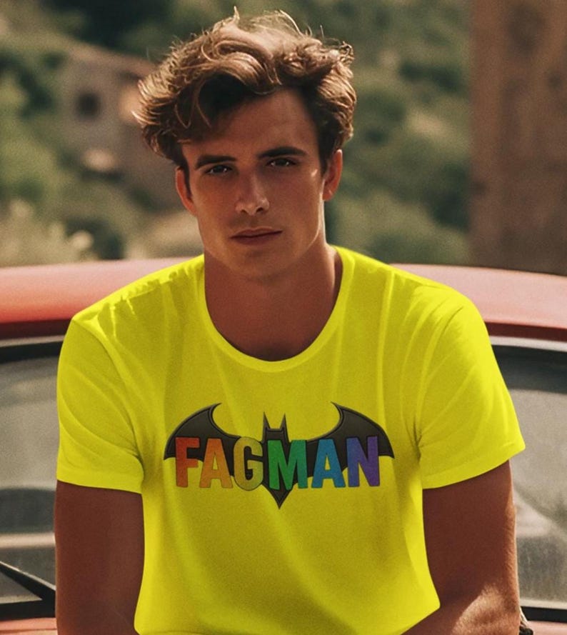 Funny Gay Superhero Tshirt | Rainbow Pride Fagman Graphic Tee | LGBTQ ...