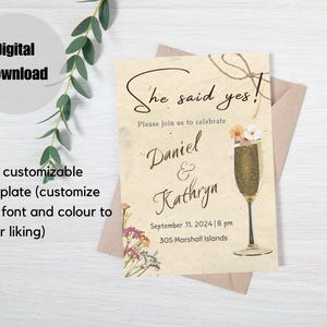 Rustic Engagement Invitation, Engagement Digital Download, Customizable ...