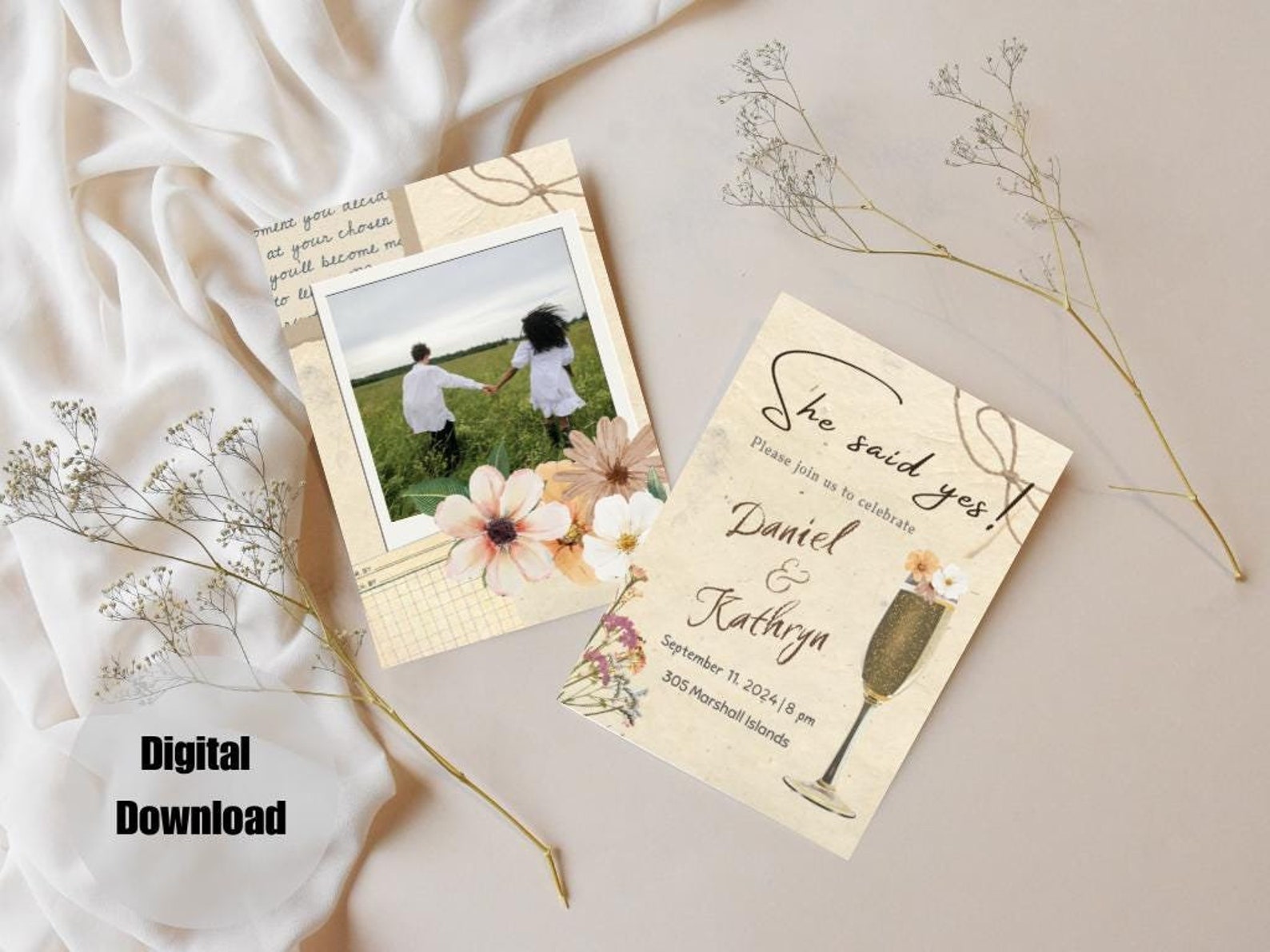 Rustic Engagement Invitation, Engagement Digital Download, Customizable ...