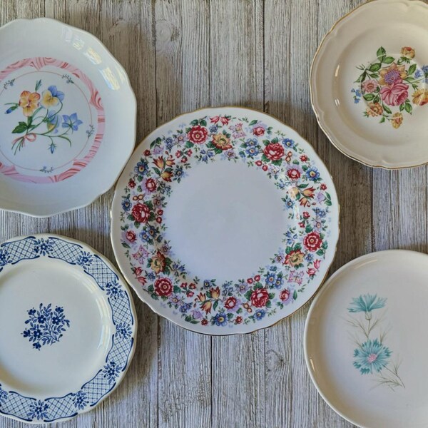 Vintage Floral Plate - Etsy