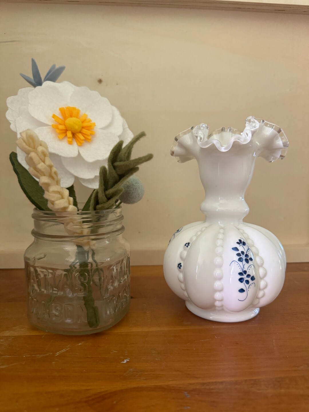 Fenton Elizabeth Silvercrest Beaded Vase - Etsy