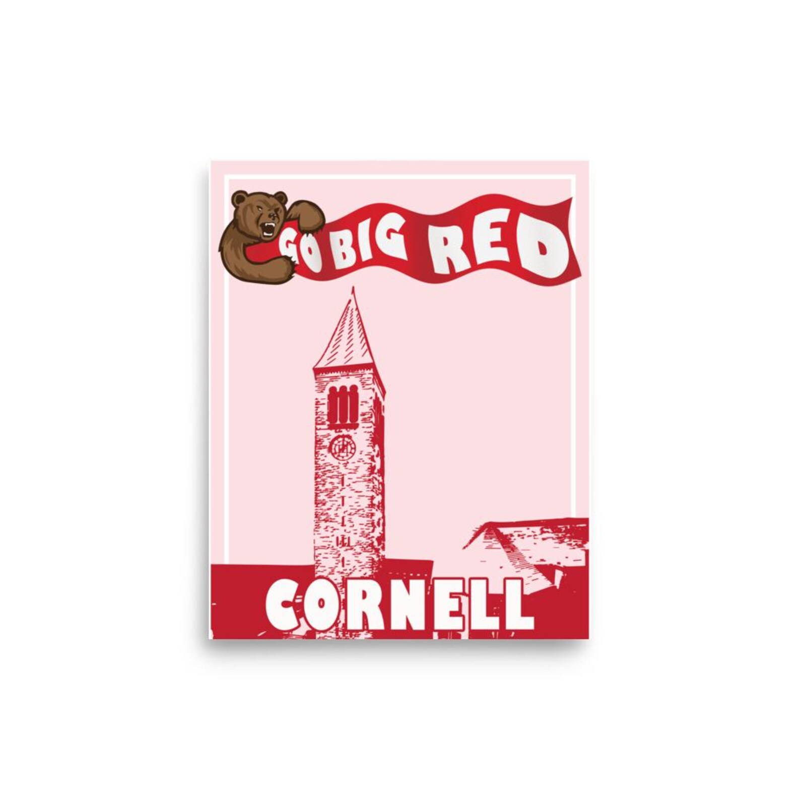 Cornell Big Red Poster (8x10, 16x20), Go Big Red, Touchdown Bear ...