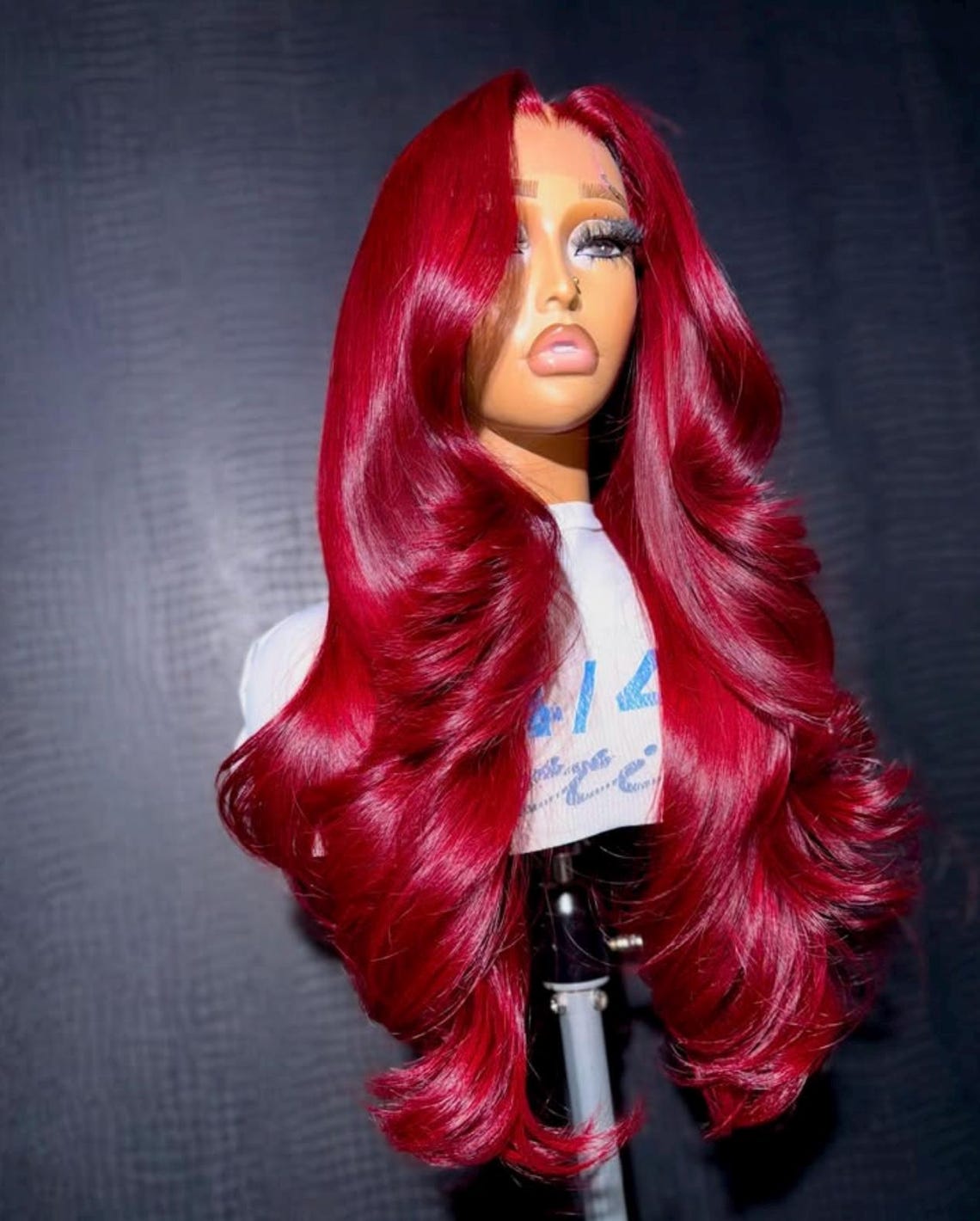 Red Bombshell Body Wave Layered Wig – HD Lace Front | Custom Styled ...