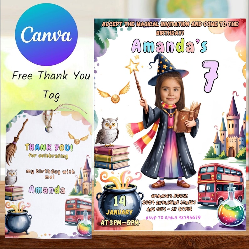 Invitation Harry Potter Invite, Wizard Party Printable, Magic Birthday ...