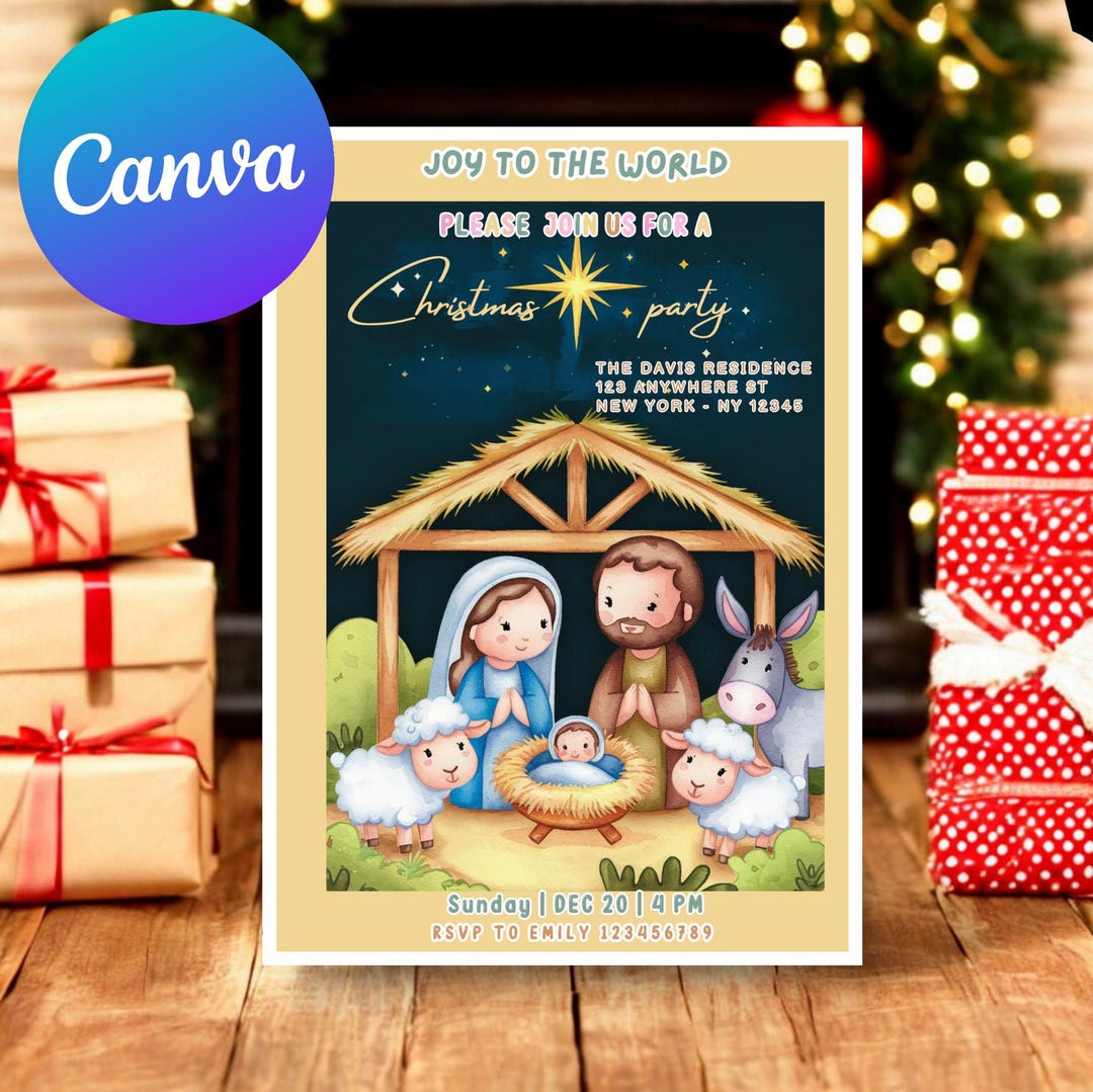 Template, Nativity Invitation Template, Christmas Party Template ...