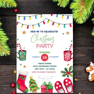 Invitation Christmas Party, Holiday Event Invite, Festive Gathering ...