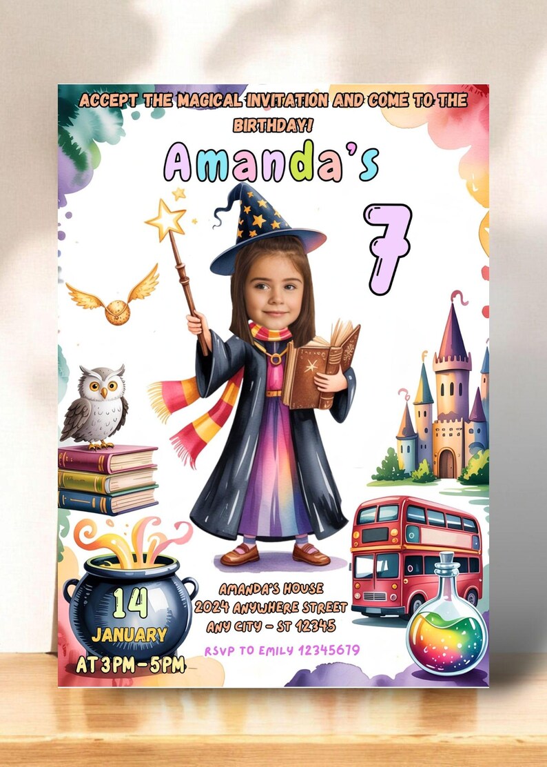Invitation Harry Potter Invite, Wizard Party Printable, Magic Birthday ...