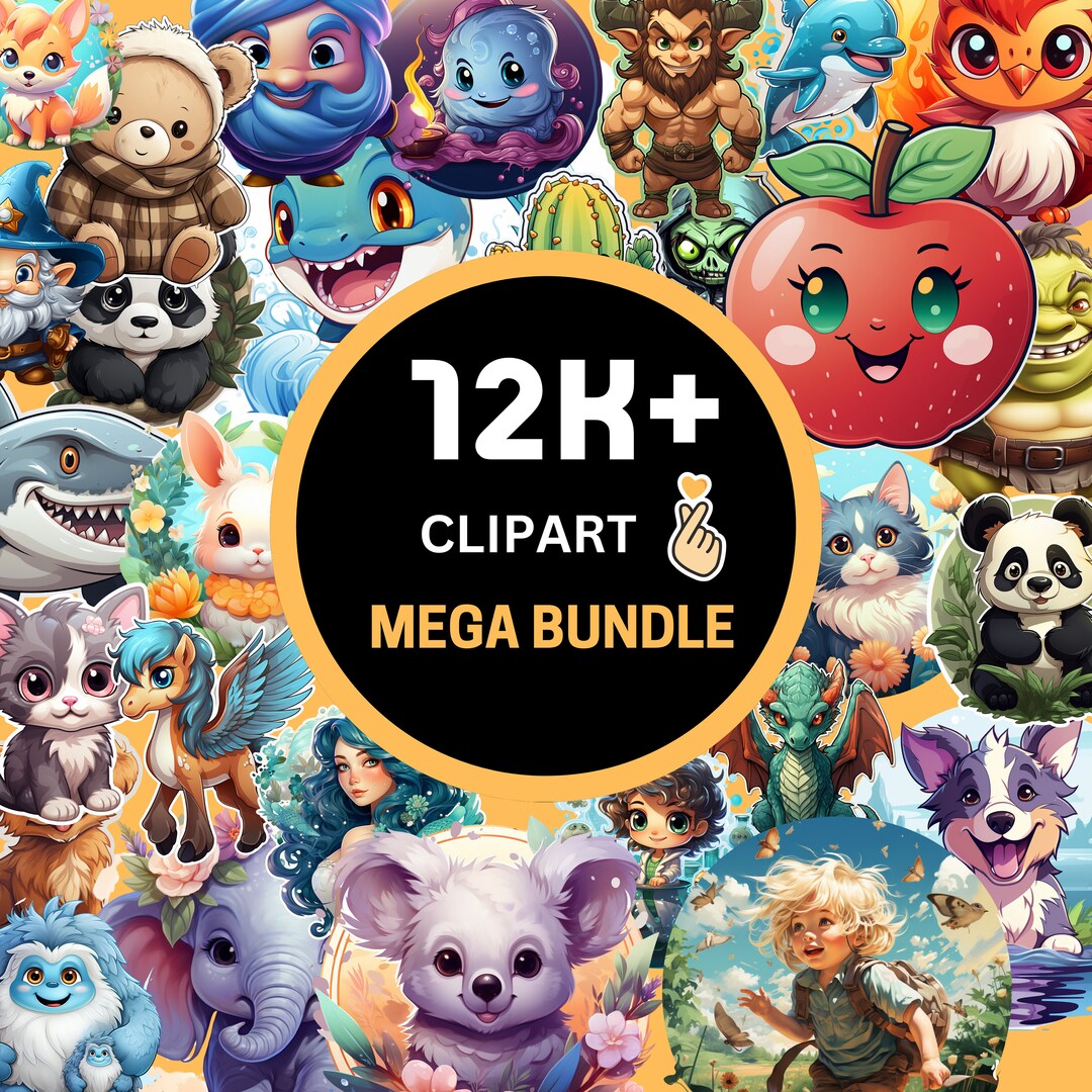 12,000 12K Sticker Clipart Mega Bundle Digital Sticker Pack Printable ...