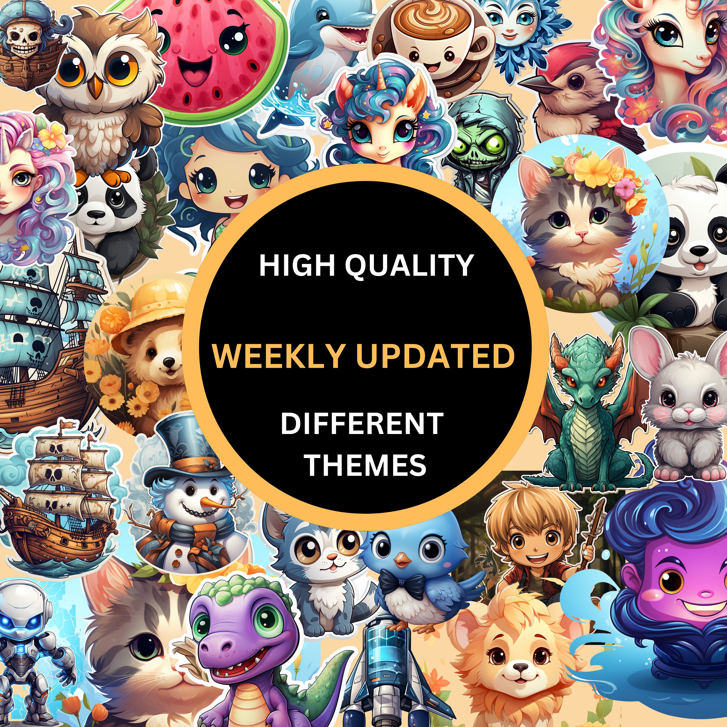 12,000 12K Sticker Clipart Mega Bundle Digital Sticker Pack Printable ...