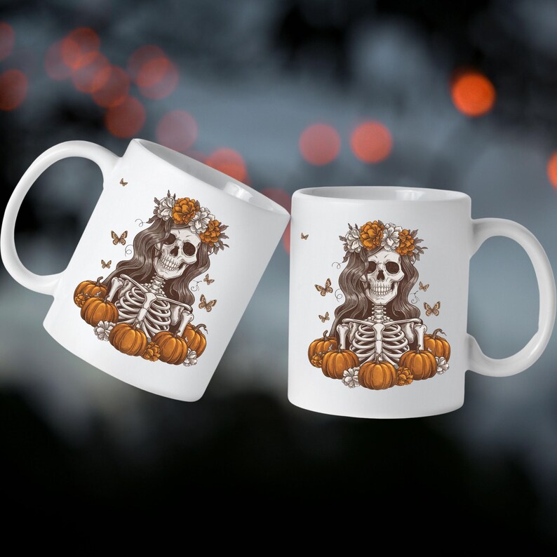 Retro Fall Skeleton PNG, Autumn Skull Clipart, Creepy Skeleton Design ...