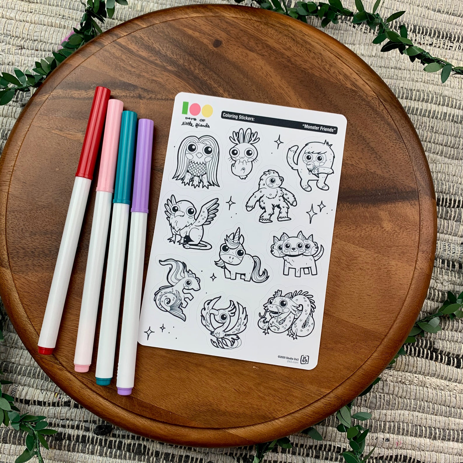 Monster Friends Coloring Stickers Paper Sticker Sheets - Etsy