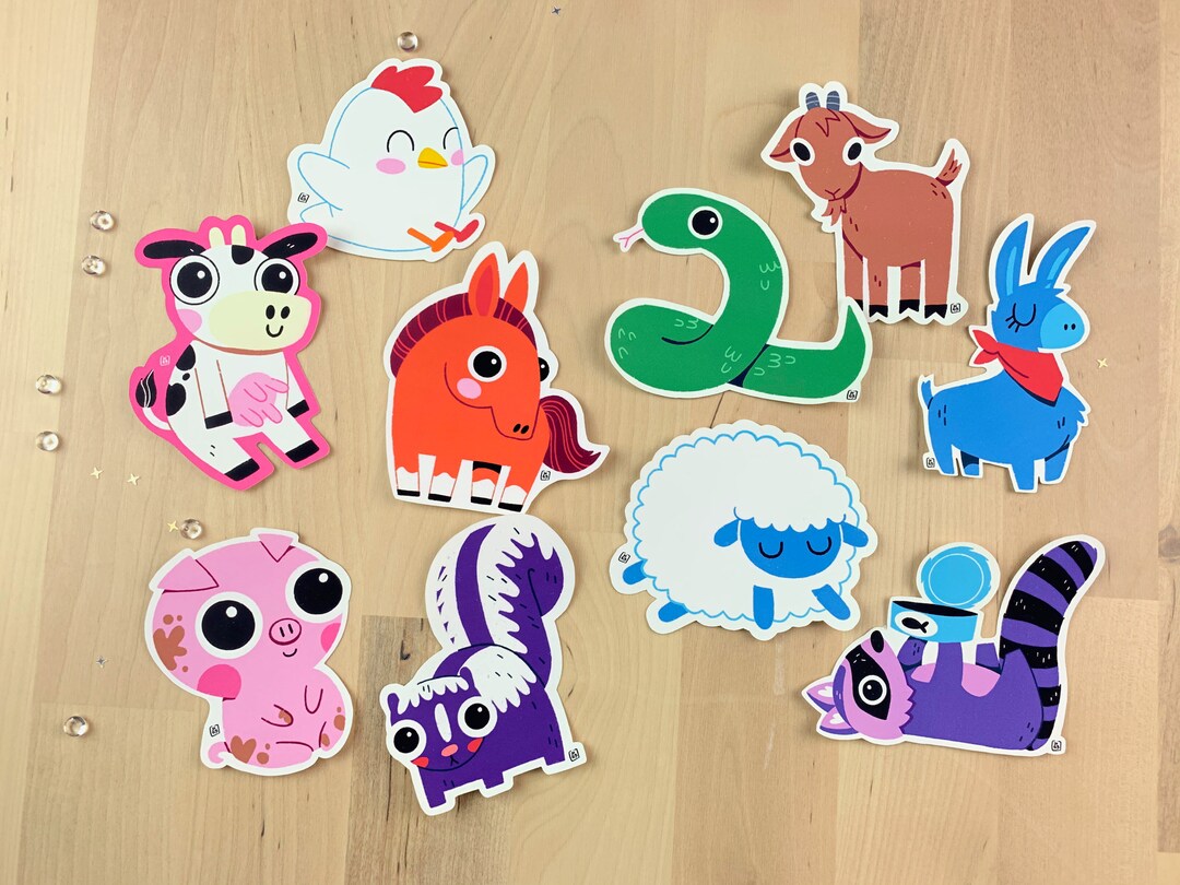 Farm Friends Waterproof Matte Stickers - Etsy