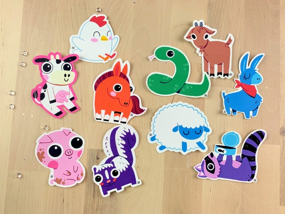 Farm Friends Waterproof Matte Stickers | Etsy
