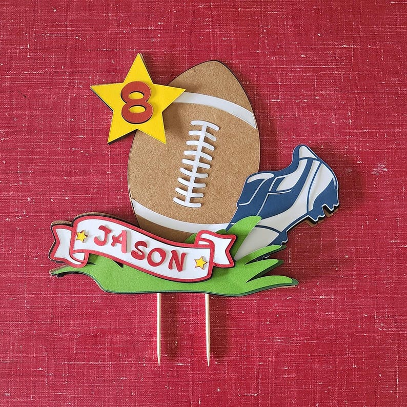 Football Cake Topper, Sports Cake Topper, Football Birthday Decorations ...