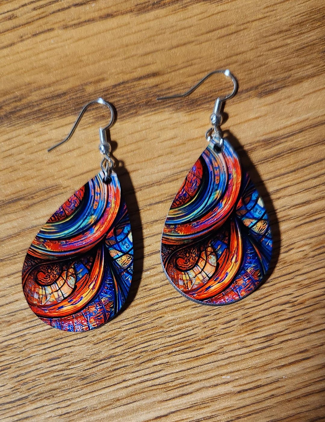 Multi-color Abstract Teardrop Earring Set - Etsy
