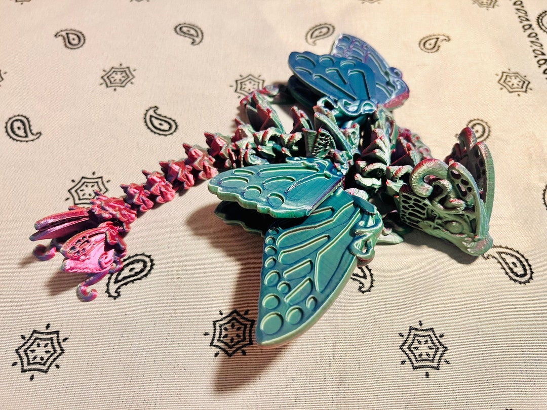 Baby Butterfly Dragon (open Wings), 3D Print, Flexi Dragon, Fidget Toy ...