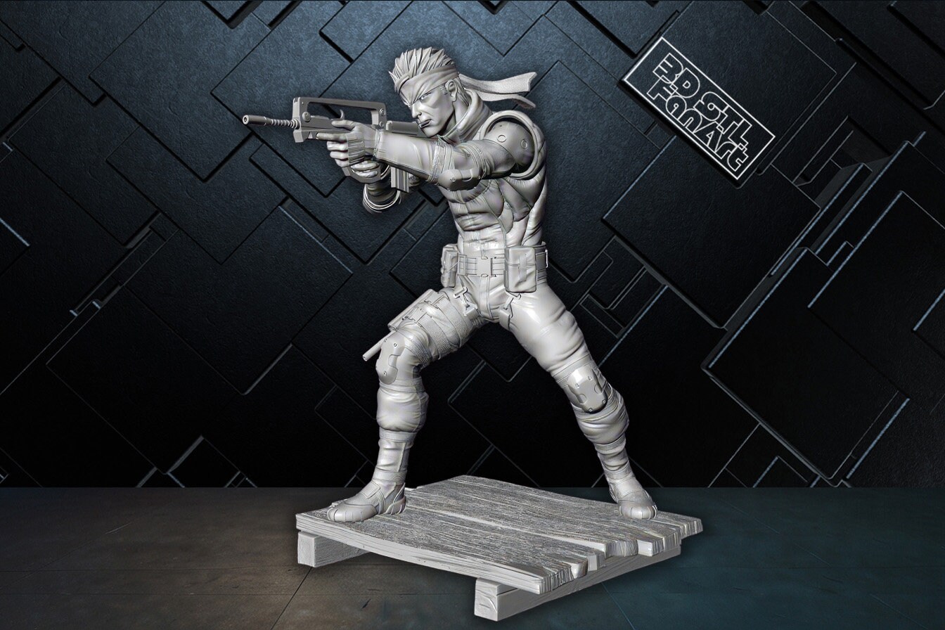 Metal Gear Solid Snake 3D STL File Iconic Video Game Model High Detail ...