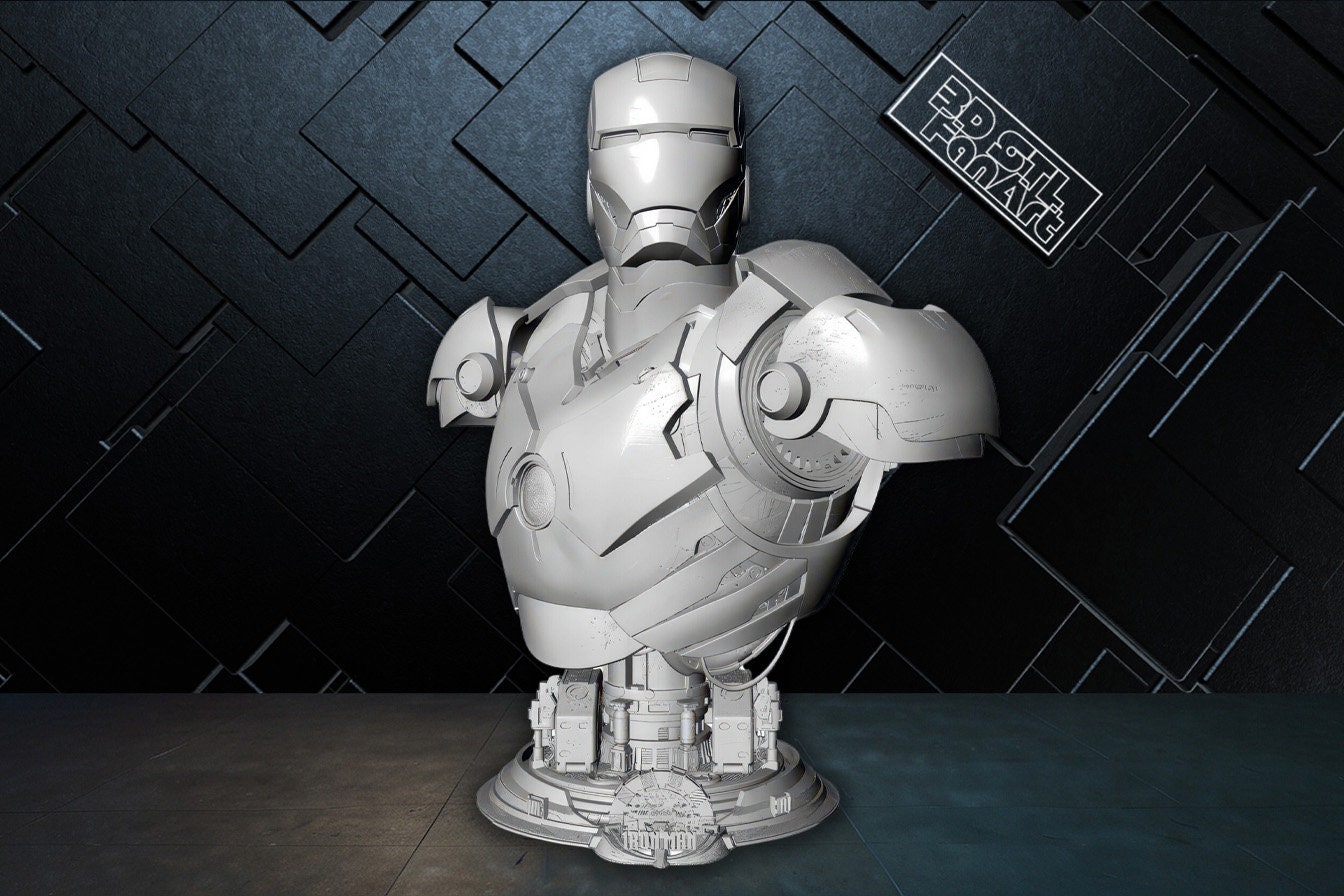 Ironman Bust 3D STL Printing File Armored Avenger Ultra High Detail ...