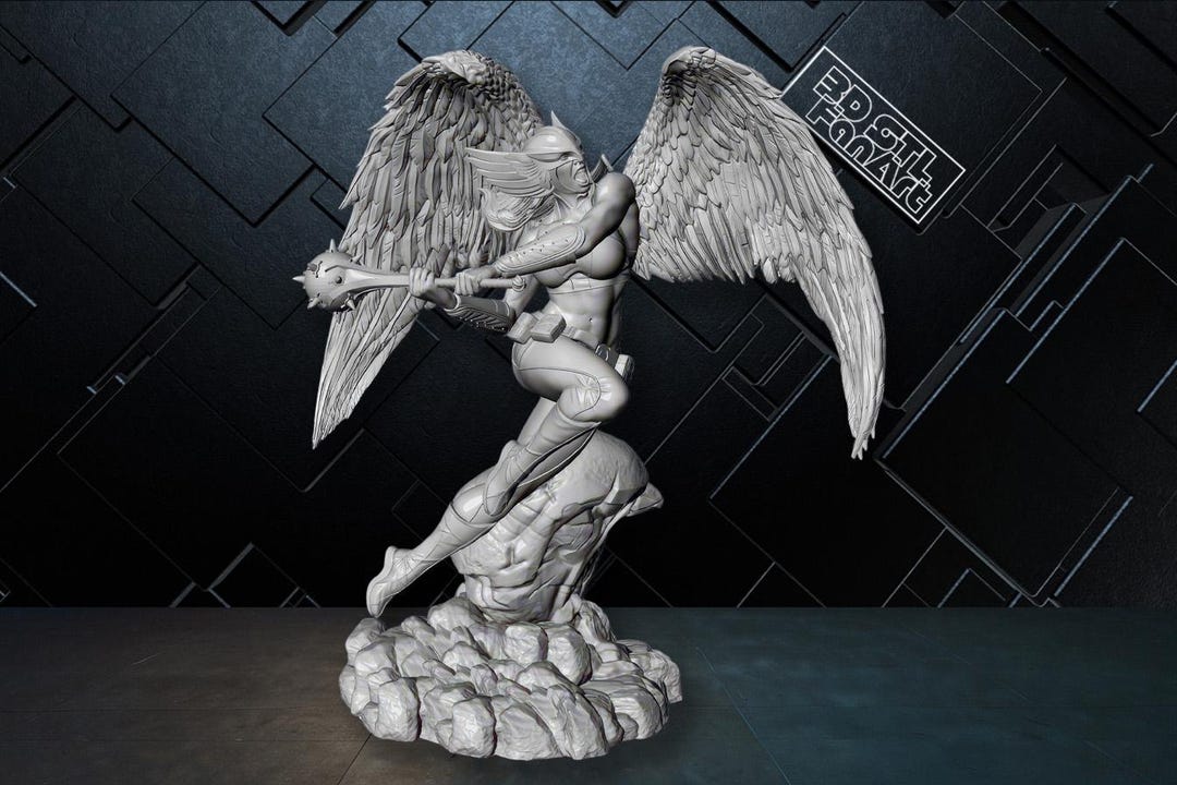 Hawkgirl 3D STL Model for 3D Printing Iconic Superheroine Statue Highly ...