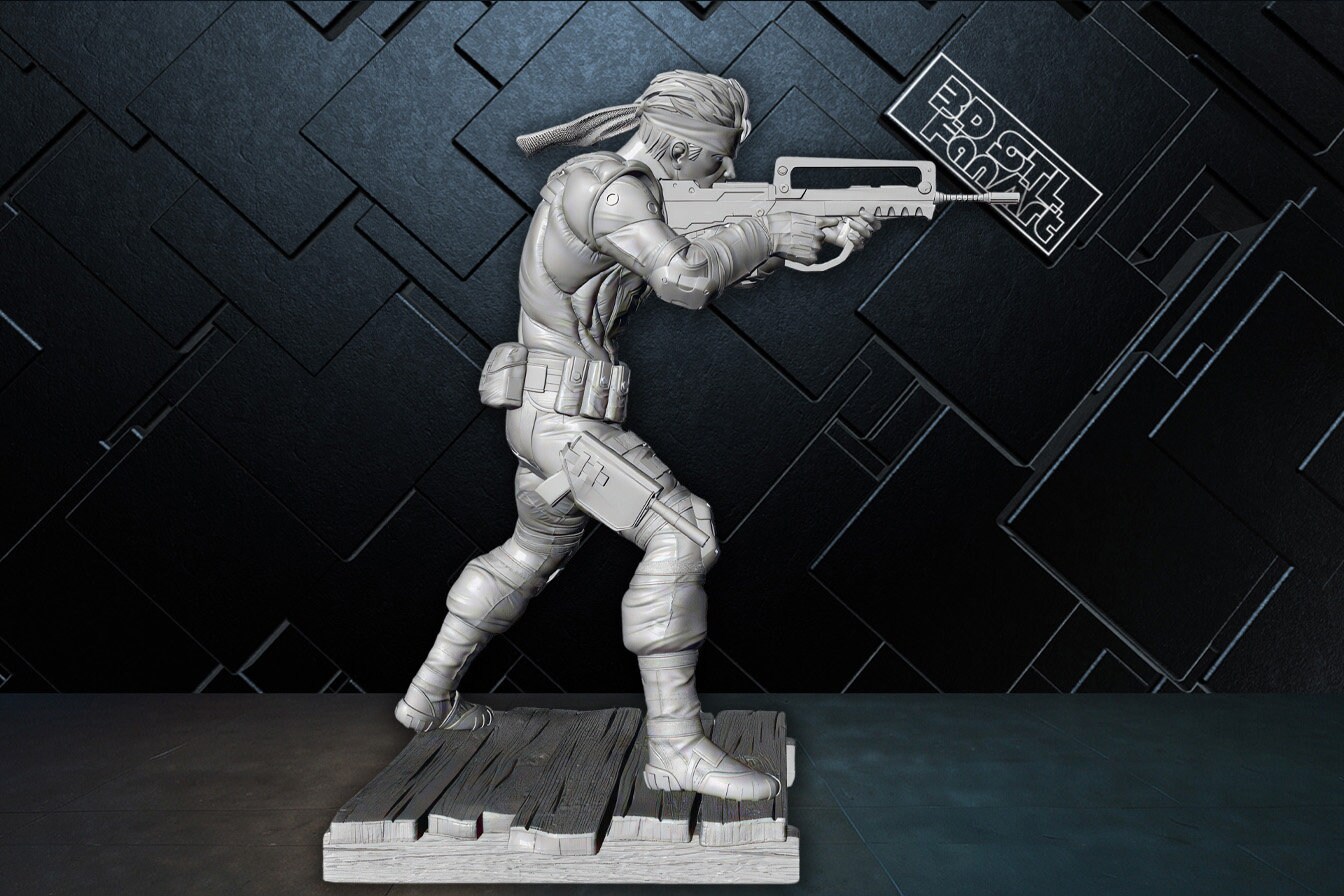 Metal Gear Solid Snake 3D STL File Iconic Video Game Model High Detail ...