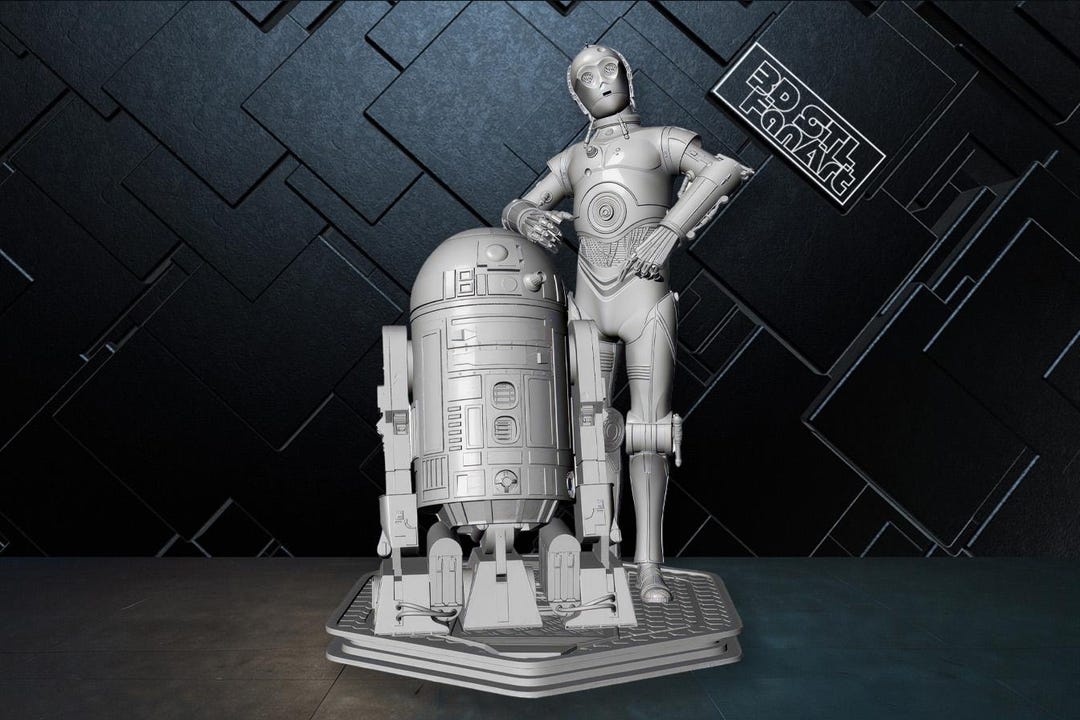 R2D2 and C3PO Star Wars 3D STL File High Resolution 3D Print Models ...