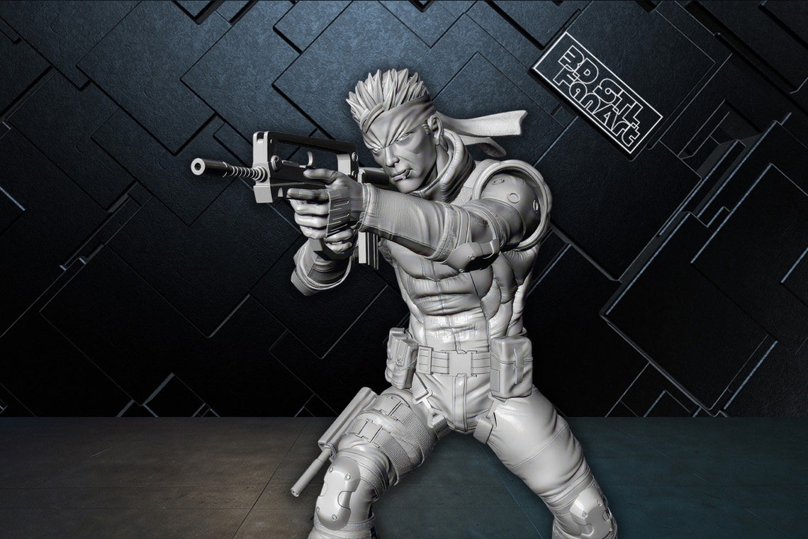 Metal Gear Solid Snake 3D STL File Iconic Video Game Model High Detail ...