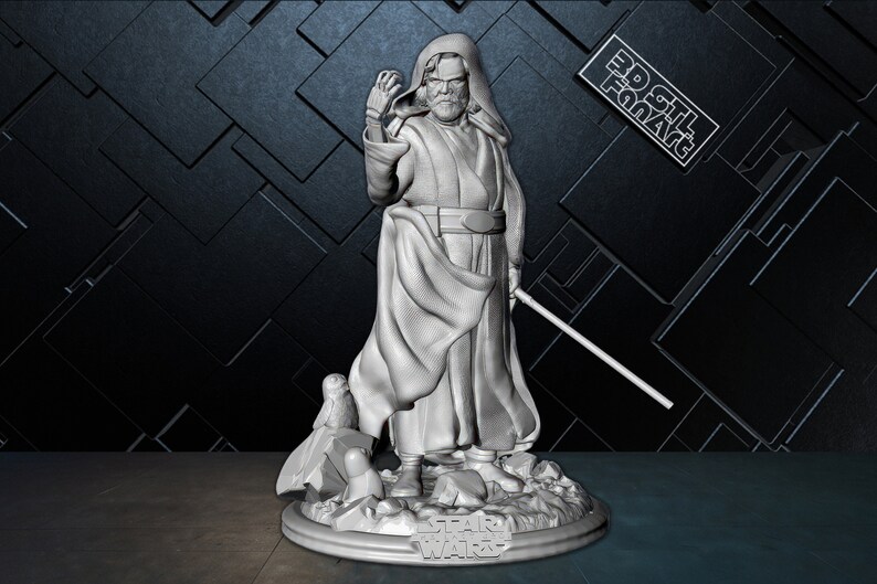 Luke Skywalker 3D STL File Star Wars Jedi Master High Detail Digital ...