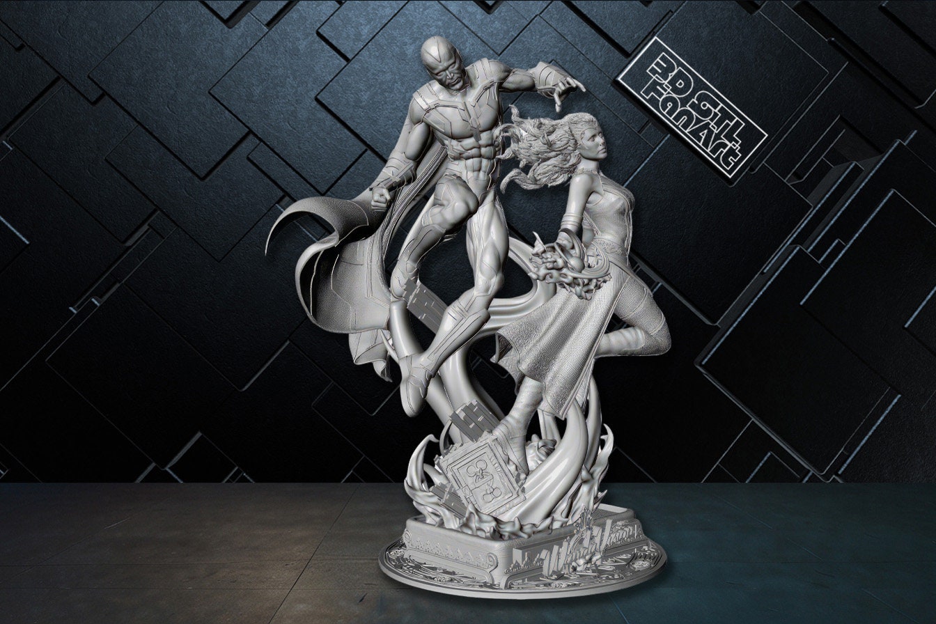 Wanda and Vision Diorama 3D STL Files, High Quality, Digital 3d Files ...