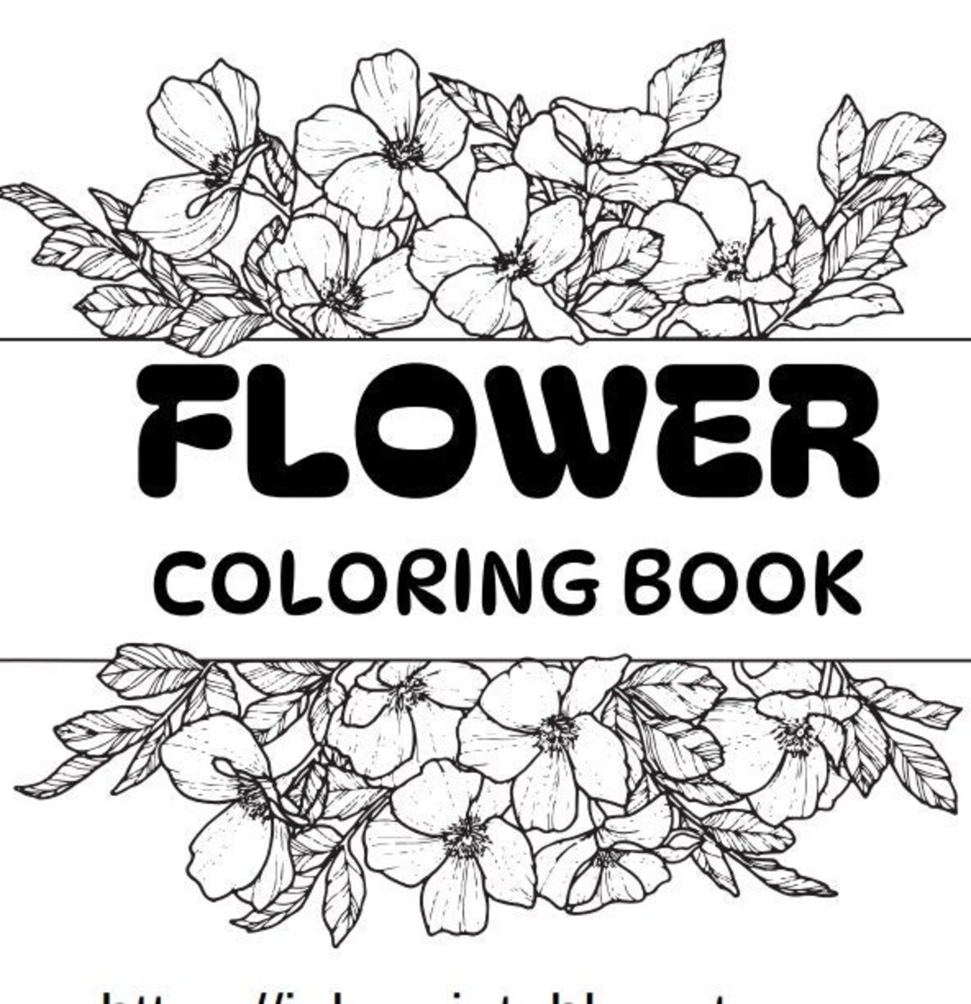 Printable Flower Coloring Book - Etsy