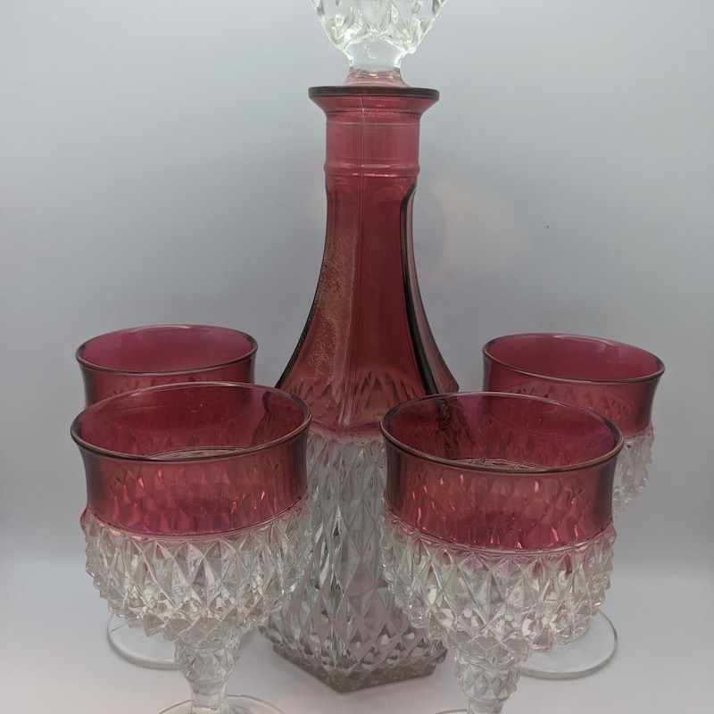Ruby Crystal Decanters - Etsy