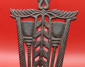 1950s Cast Iron Pentacle or Pentagram Star Tabletop or Wall Hanging ...