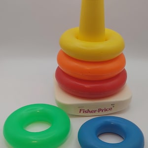 Vintage Fisher Price Rock-a-stack 1973, #627 Plastic Rings Baby Toy - Etsy