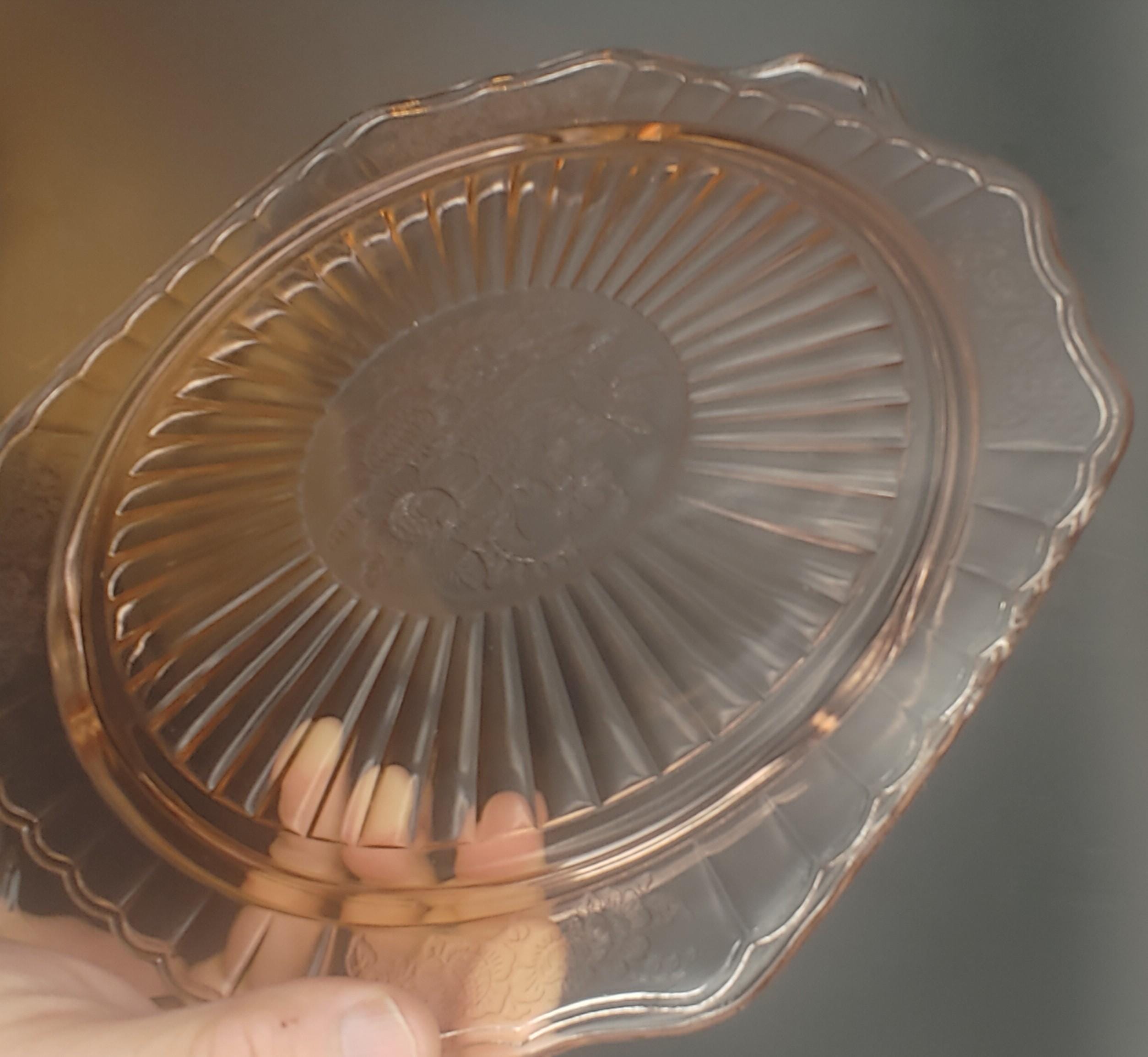 Anchor Hocking Mayfair Open Rose Pink Depression Glass Cake Plate - Etsy