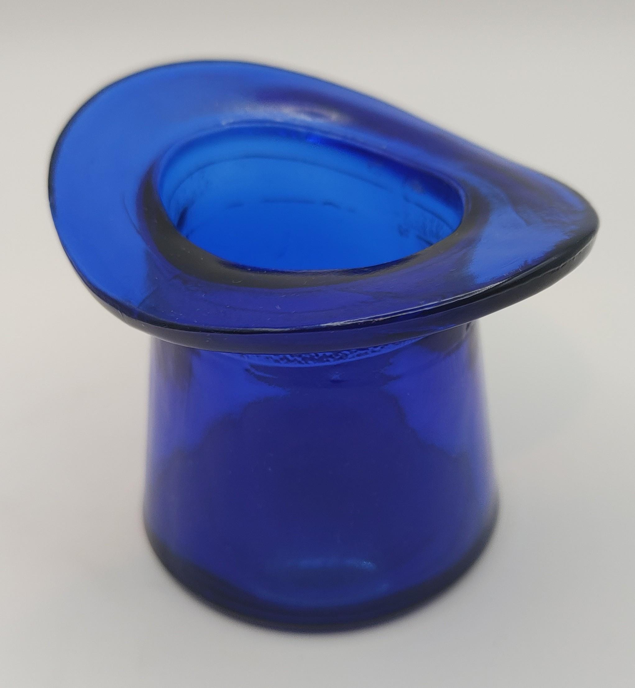Vintage Cobalt Blue Art Glass Top Hat Toothpick Holder - Etsy