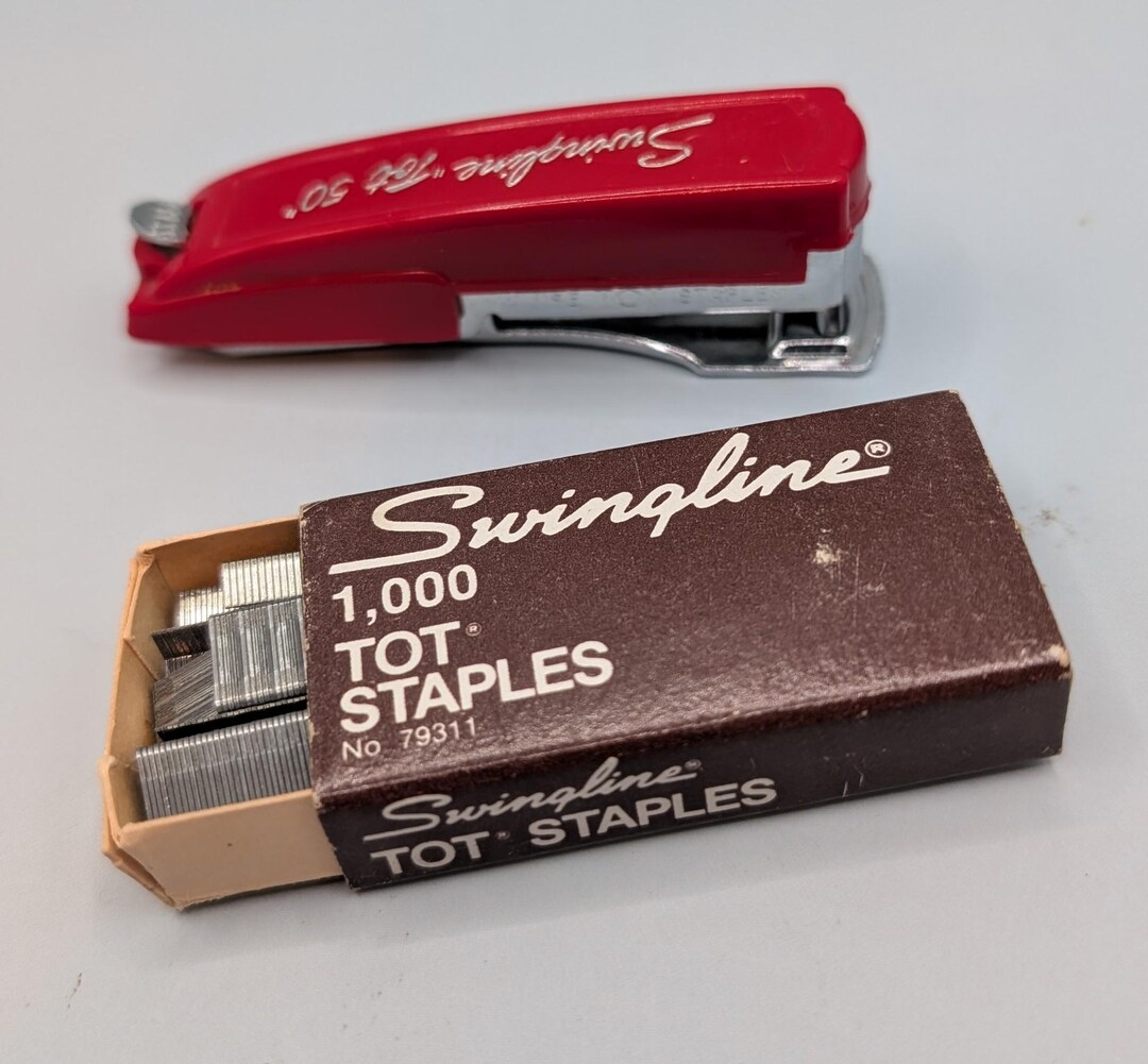 Vintage Red Swingline Tot 50 Mini Stapler W/ Original Staples - Etsy