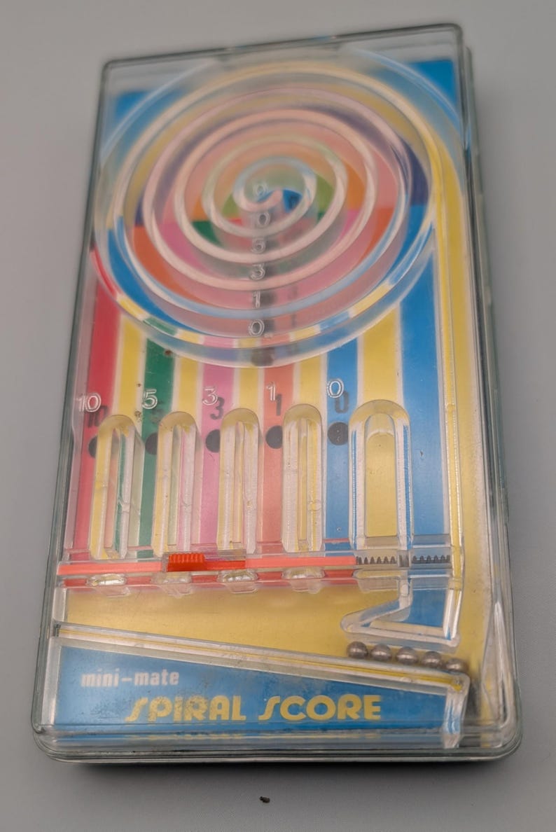 Vintage 1976 Blue-box Mini-mate Handheld Pinball Game: Retro Pocket Toy ...