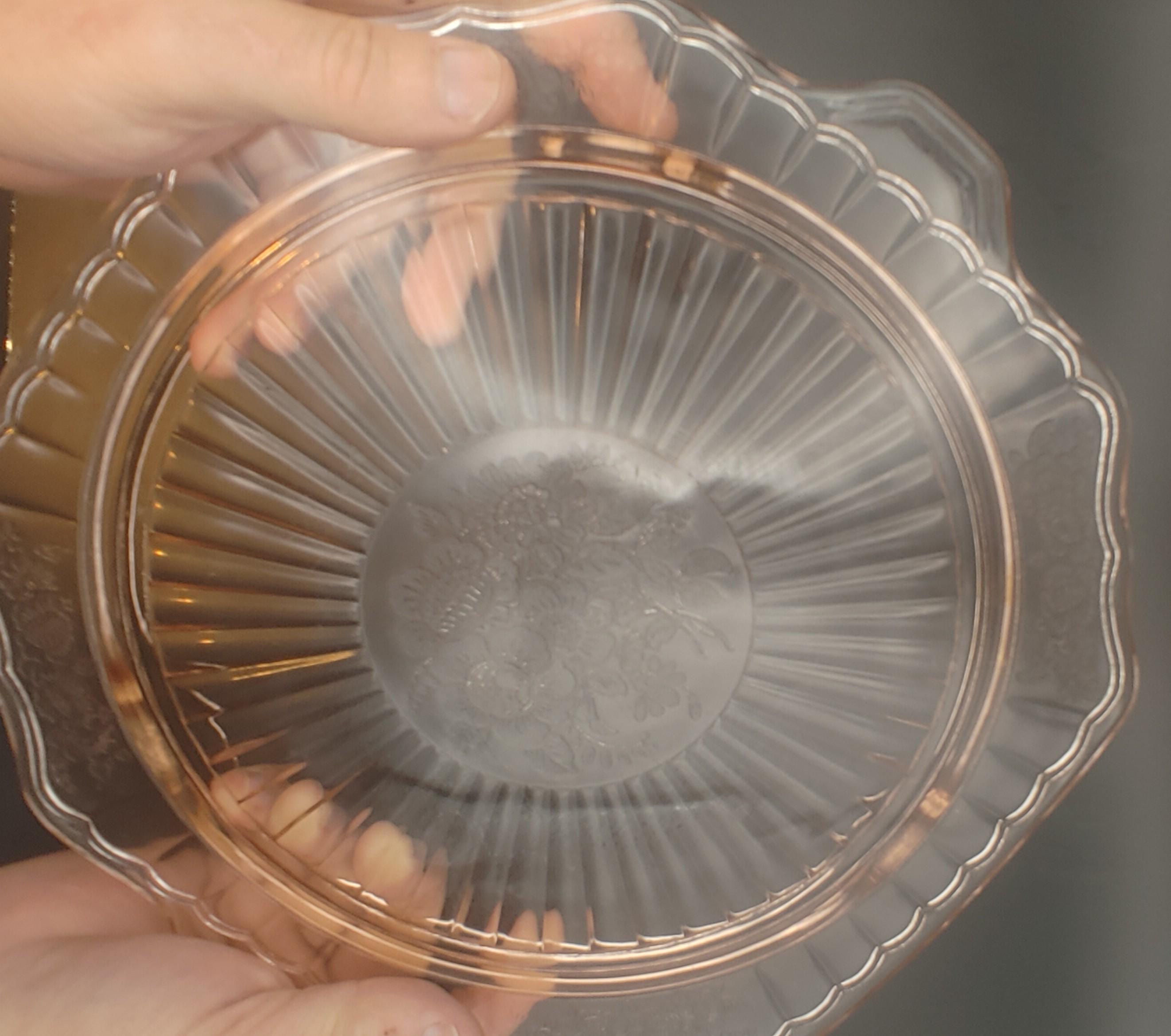 Anchor Hocking Mayfair Open Rose Pink Depression Glass Cake Plate - Etsy