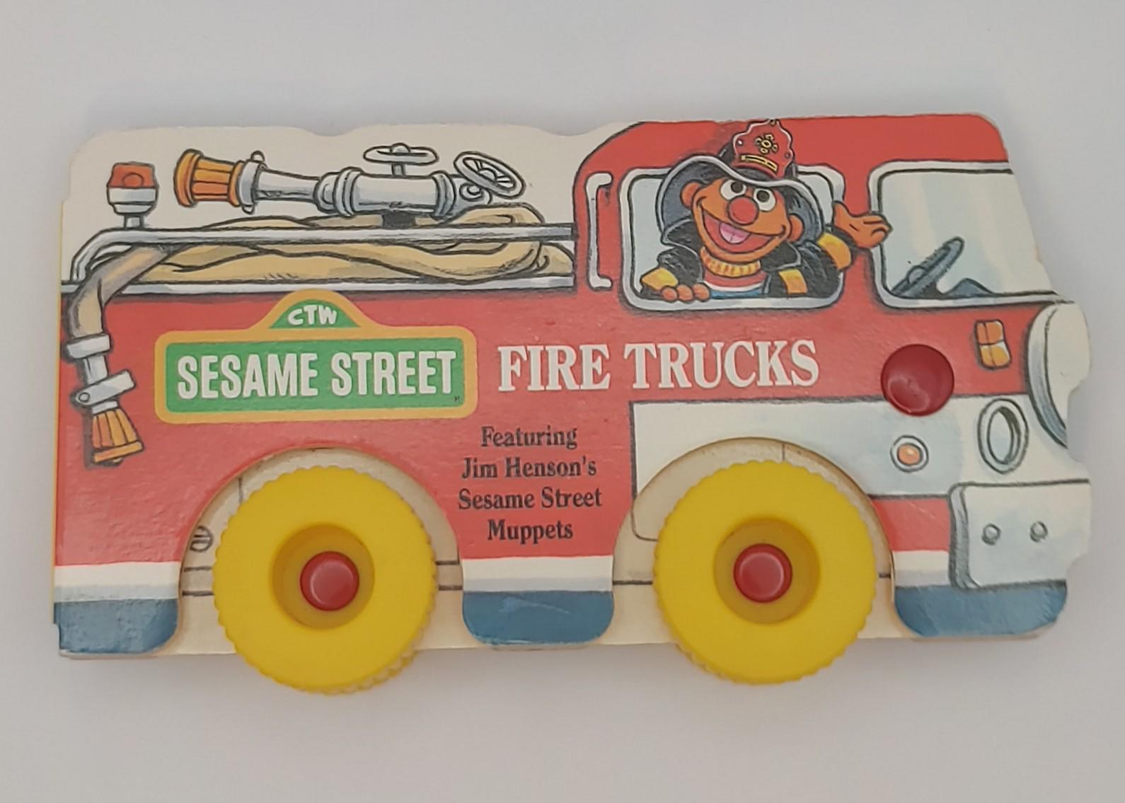 Vintage SESAME STREET Fire Truck Shaped Book W Wheel 1988 Muppets - Etsy