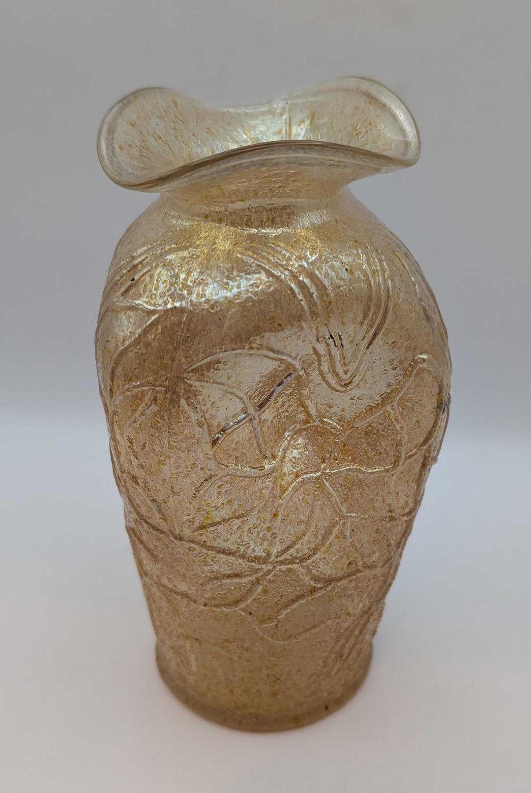 Early 20th Century Dugan Art Glass "stippled Estate" Pinched Vase ...