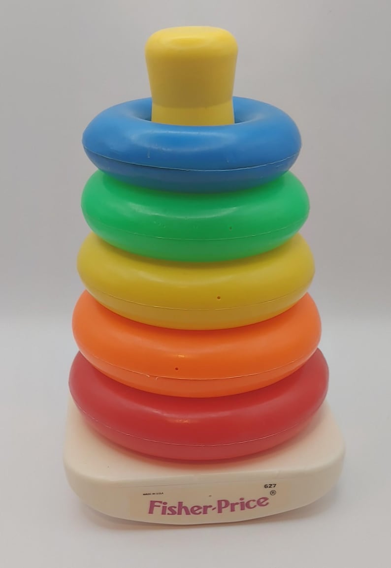 Vintage Fisher Price Rock-a-stack 1973, #627 Plastic Rings Baby Toy - Etsy
