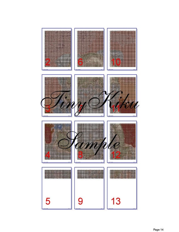 PDF via Email Large Print. Symbols on Color Blocks Chart Many RED ...