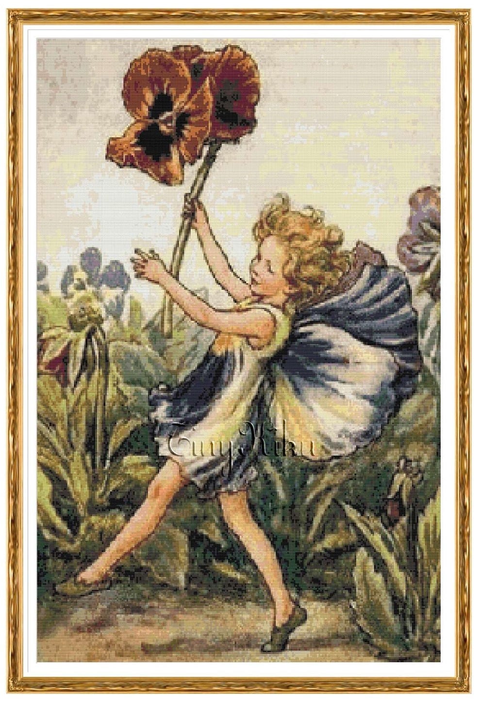 Symbols on Color Blocks Chart Cicely Mary Barker Cross Stitch Pattern ...