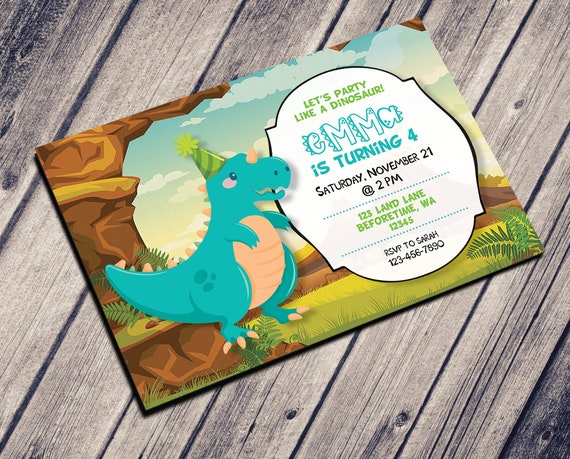 Prehistoric Dinosaur Border Invitation