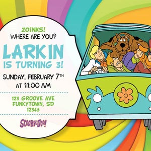 ZOINKS! Groovy Tie Dye Birthday Party Invite | Custom Digital DOWNLOAD ...
