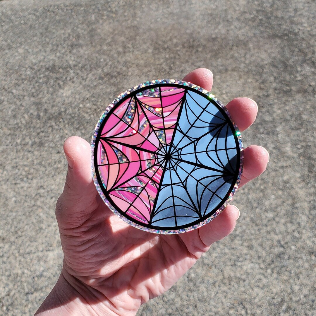 Pink Glitter Goth Barb Wednesday Web Window Sticker | Enid Sinclair ...