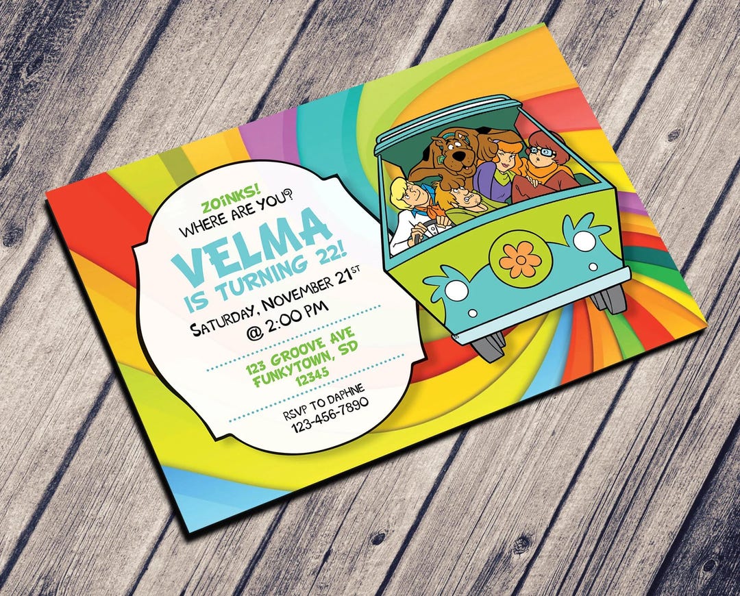 ZOINKS! Groovy Tie Dye Birthday Party Invite | Custom Digital DOWNLOAD ...